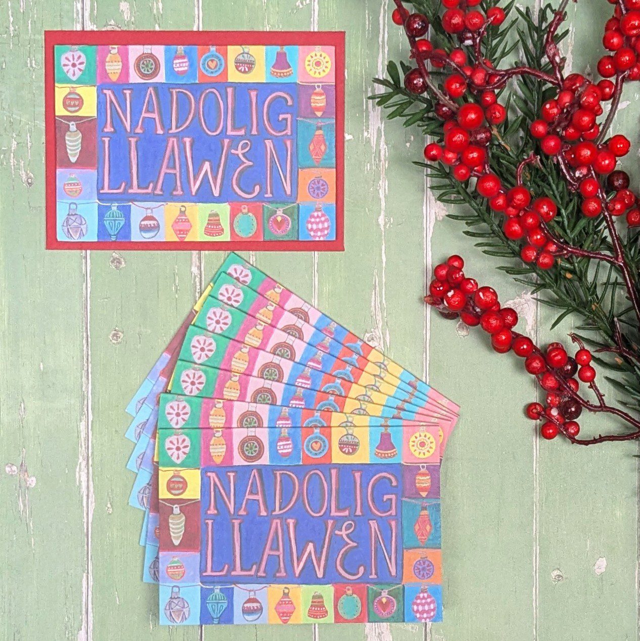 'Nadolig Llawen Baubles' Christmas Cards by Lizzie Spikes – National ...