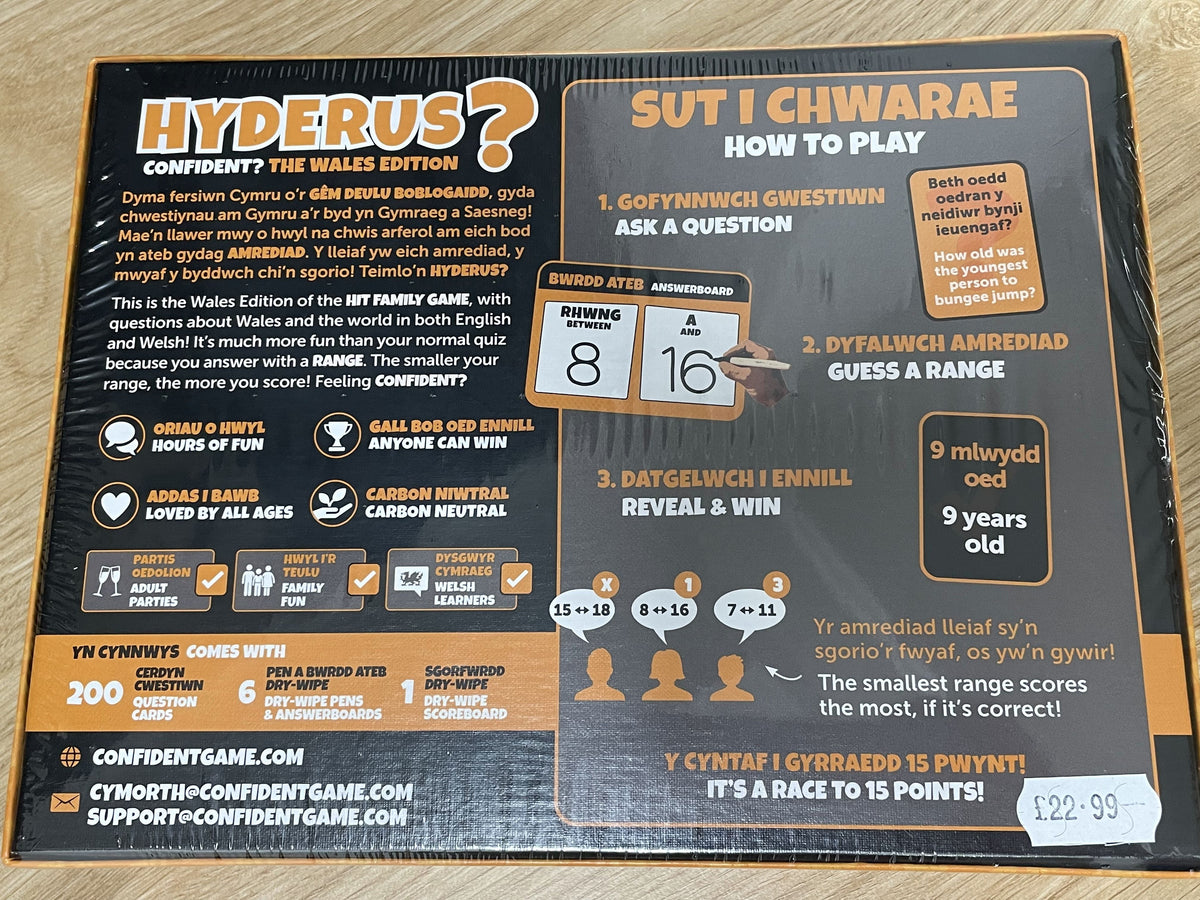 Hyderus? Confident? - A Bilingual Family Quiz Game about Wales ...